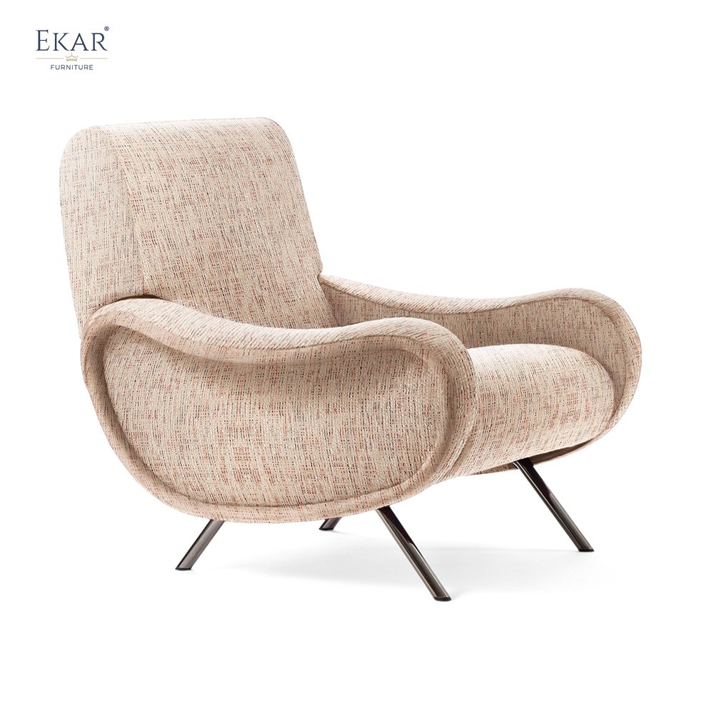 Stainless Steel Frame Lounge Chair with Armrests